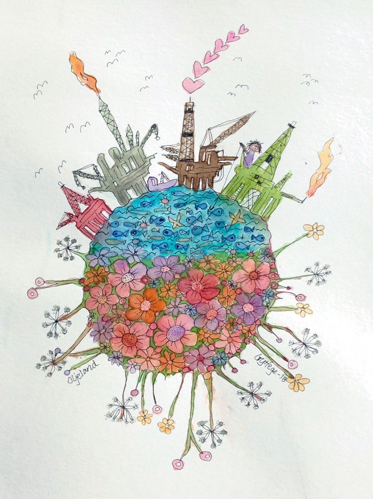 Kunstkort A5 - Oljeland – Gry Hege