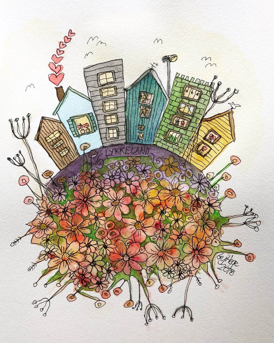 Kunstkort lykkeland A5 – Gry Hege